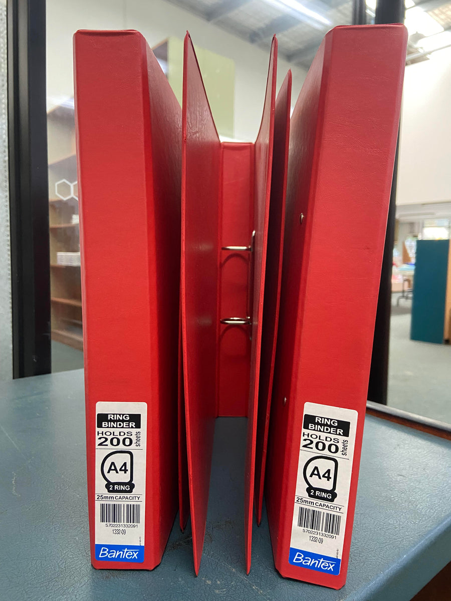 Ring Binder 2D A4 25mm Red (1332.09) – Network Educational Australia