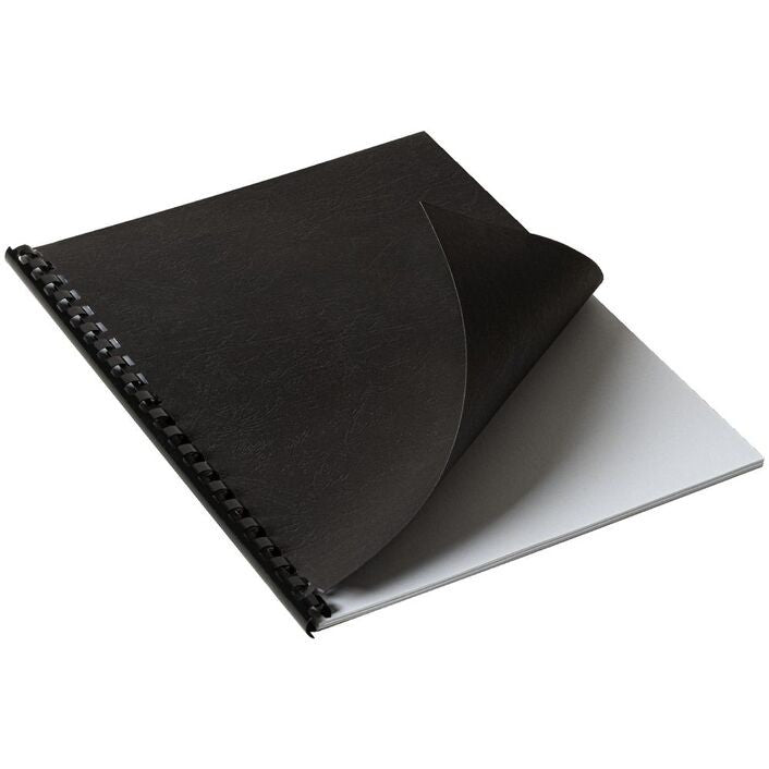 A4 Leathergrain Back Binding Cover - 100 pack – Black 210mm x 297mm ...